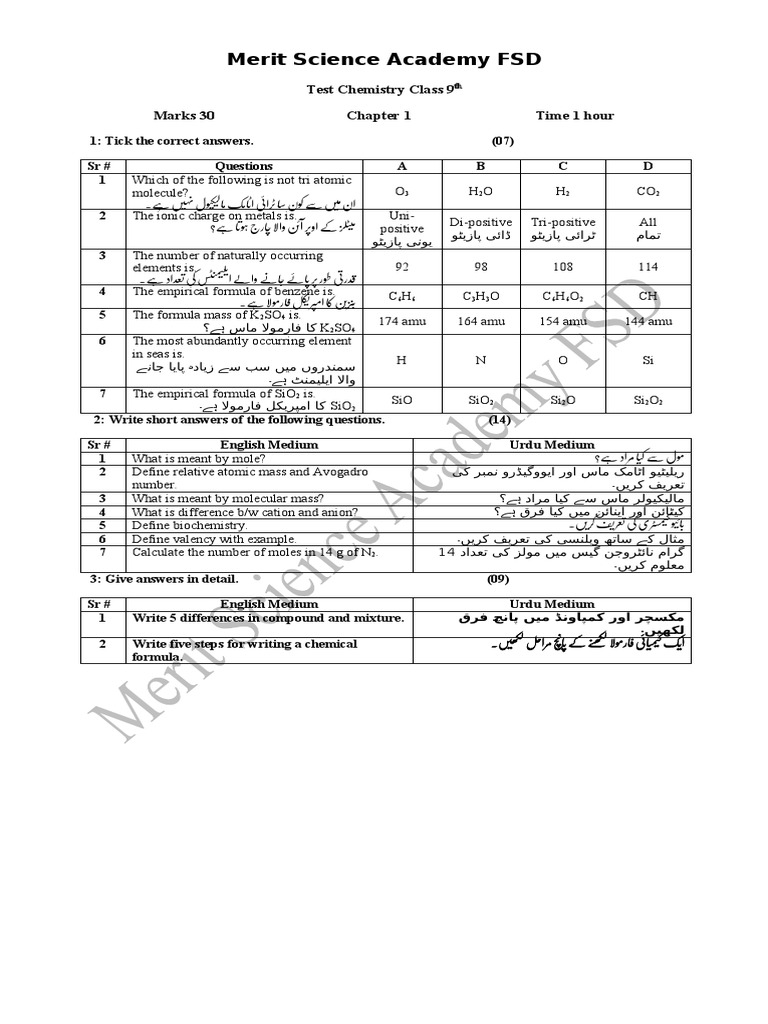 Chem 9th Chapter 1 | PDF