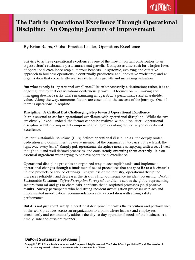 The Path To Operational Excellence Through Operational | PDF ...