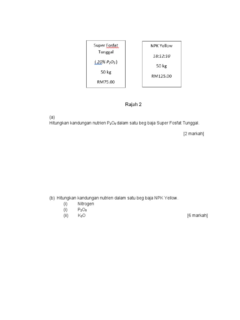 Pengiraan Baja | PDF