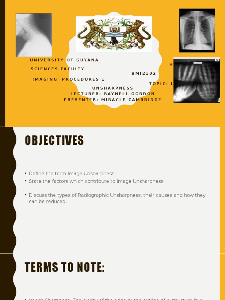 Image Unsharpness Presentation | PDF | Radiography | Vision