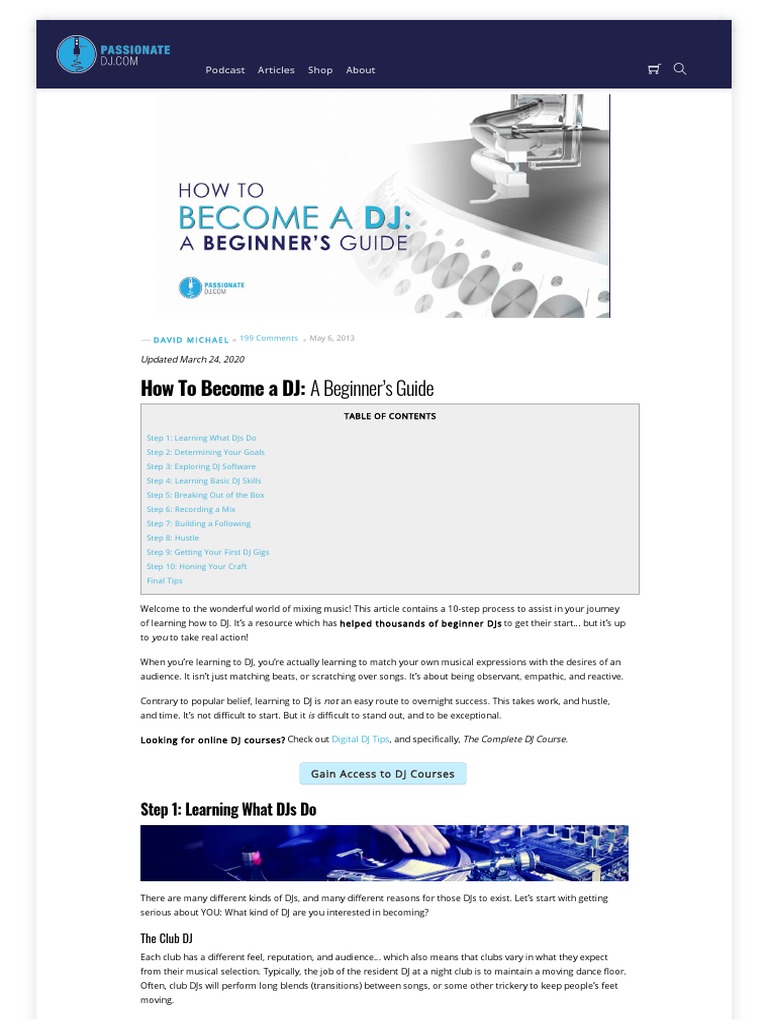 How To Become A DJ - A Beginner's Guide (Passionate DJ) | Download Free ...