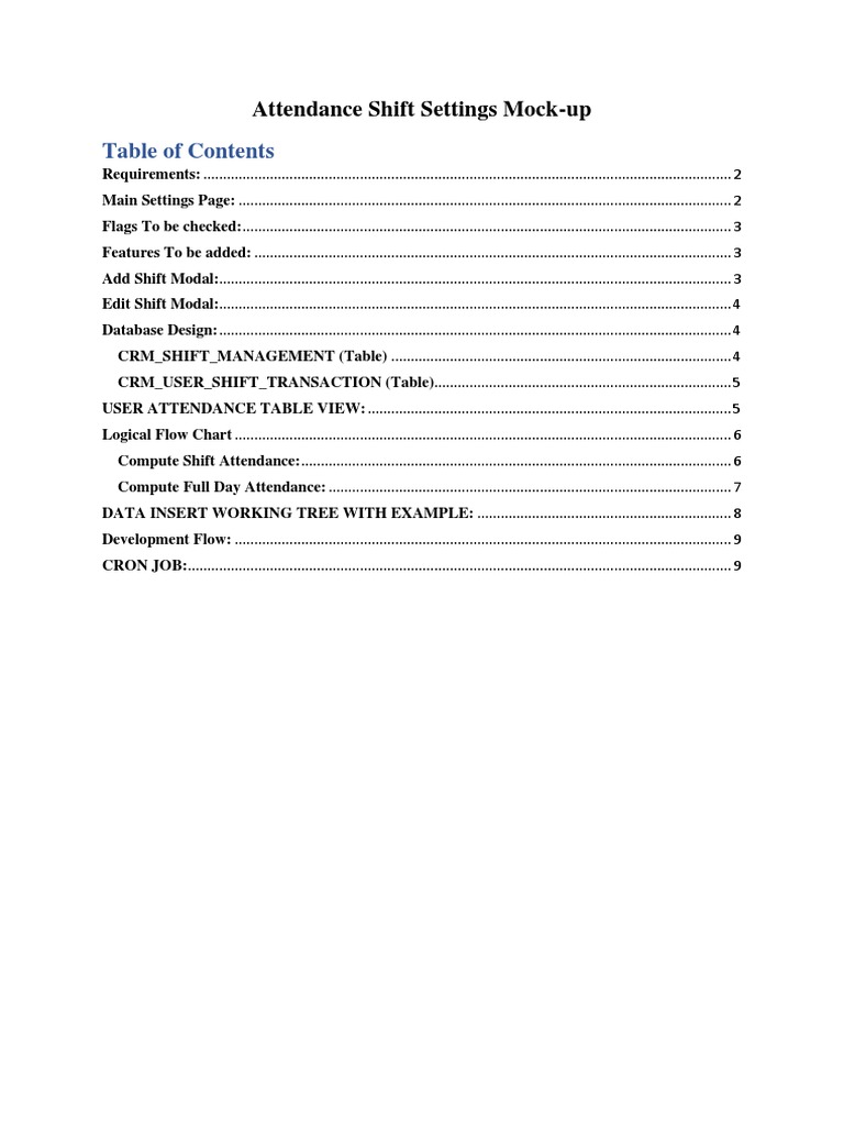 Shift Management System Guide | PDF | Database Design | Databases