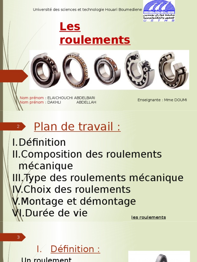 Les Roulements | PDF | Ingénierie mécanique | Physique appliquée et interdisciplinaire