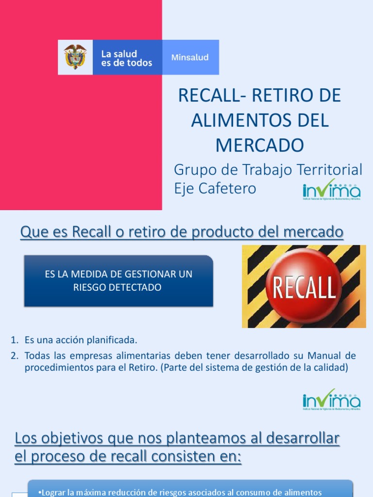 Recall | PDF | Alimentos | Calidad (comercial)