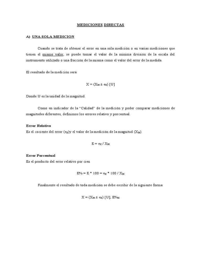 Mediciones Directas e Indirectas | PDF | Medición | Desviación Estándar