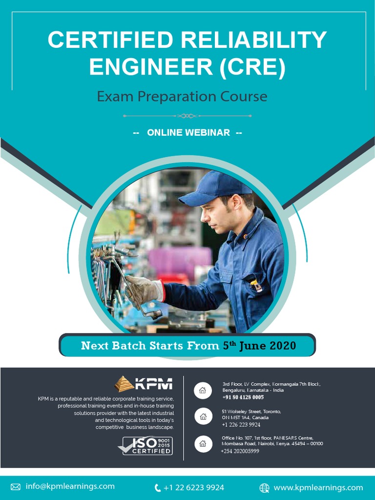 ASQ - CRE Certification Program GCC Timezone | PDF | Reliability ...