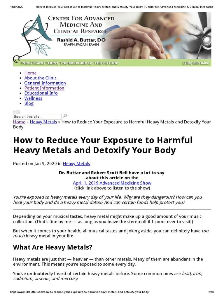 How To Reduce Your Exposure To Harmful Heavy Metals and Detoxify Your ...