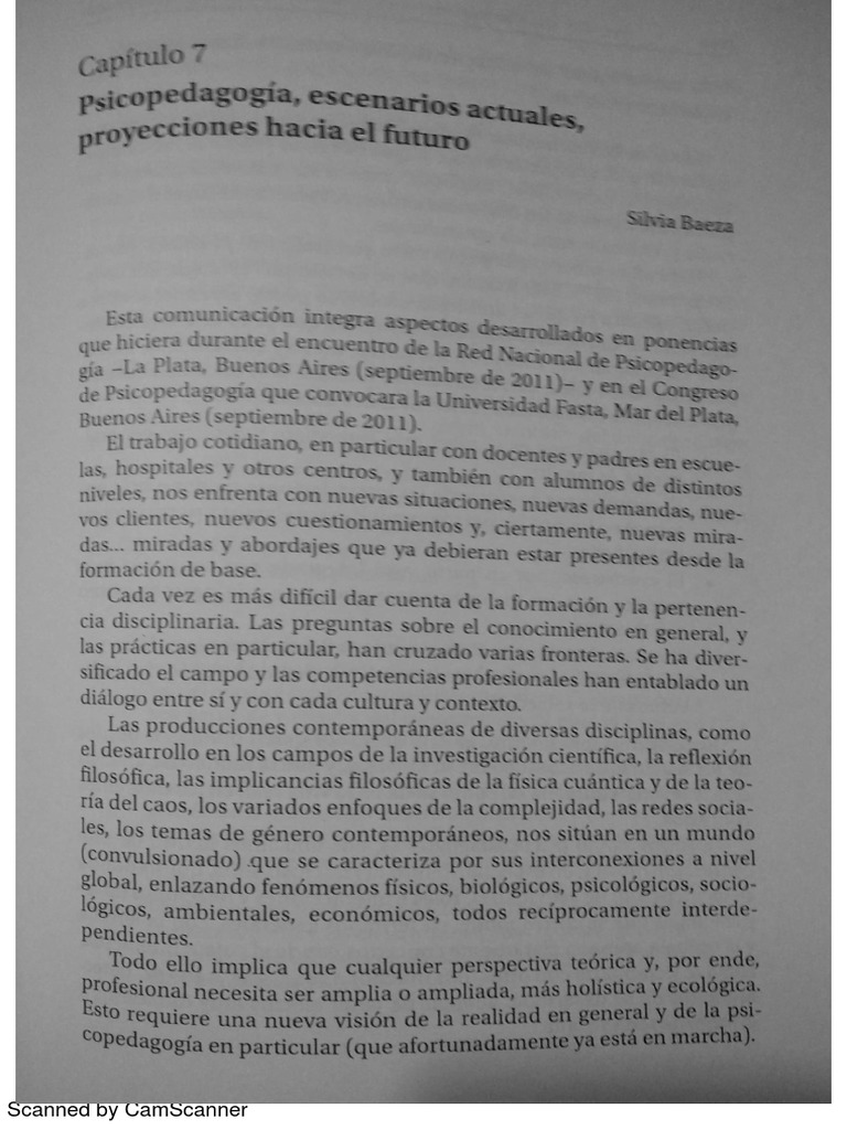 Psicopedagogía, Esceneario Actuales, Proyecciones Hacia El Futuro ...