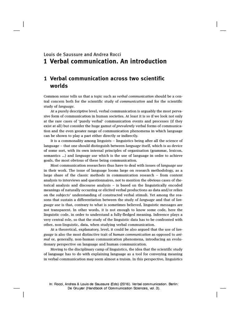 1 Verbal Communication. An Introduction | PDF | Linguistics | Rhetoric