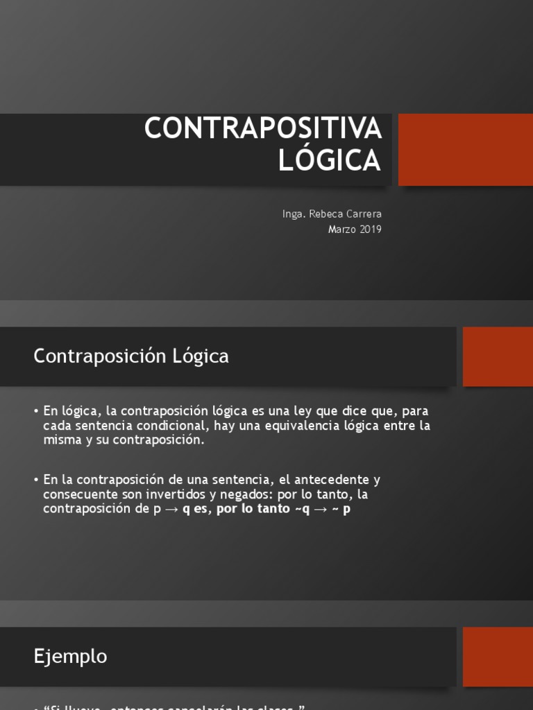 Ley de Contraposición Lógica | PDF | Sintaxis (Lógica) | Consecuencia ...