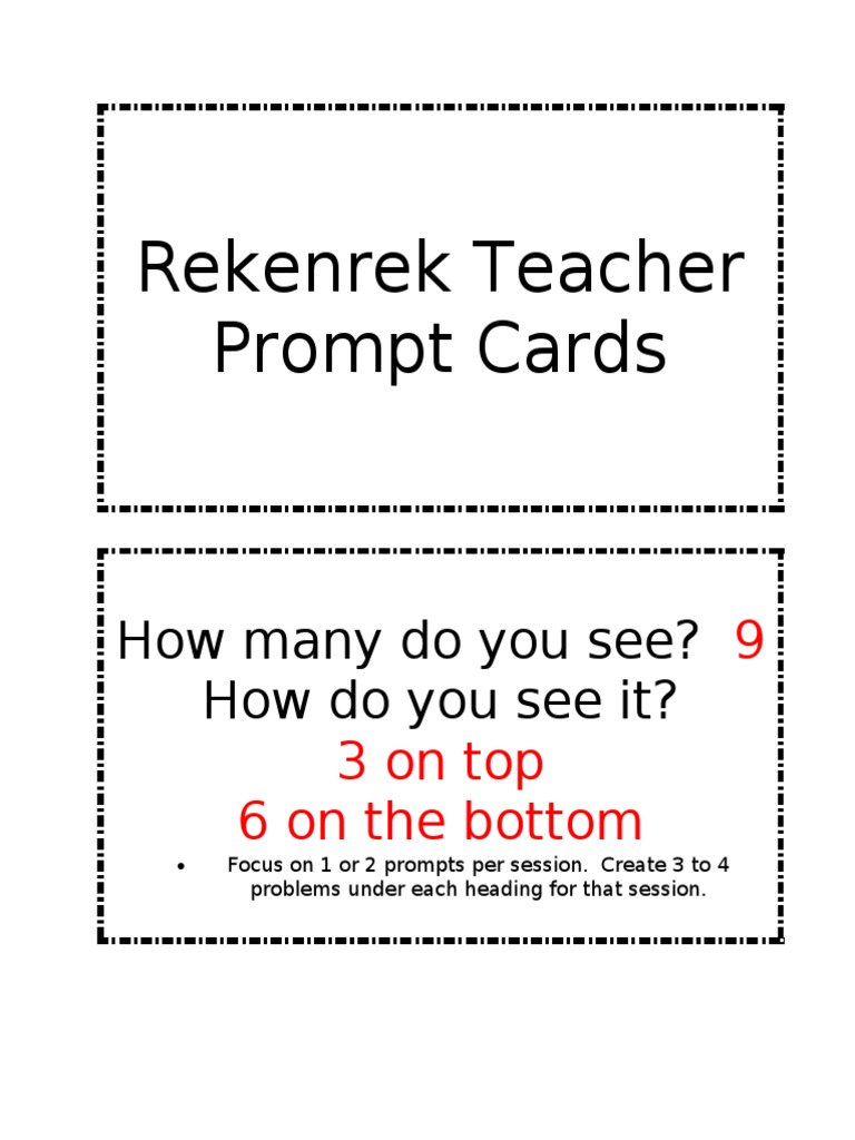 Rekenrek Teacher Prompt Cards: How Many Do You See? How Do You See It ...