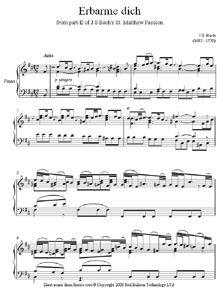 Bach - Erbarme Dich | PDF