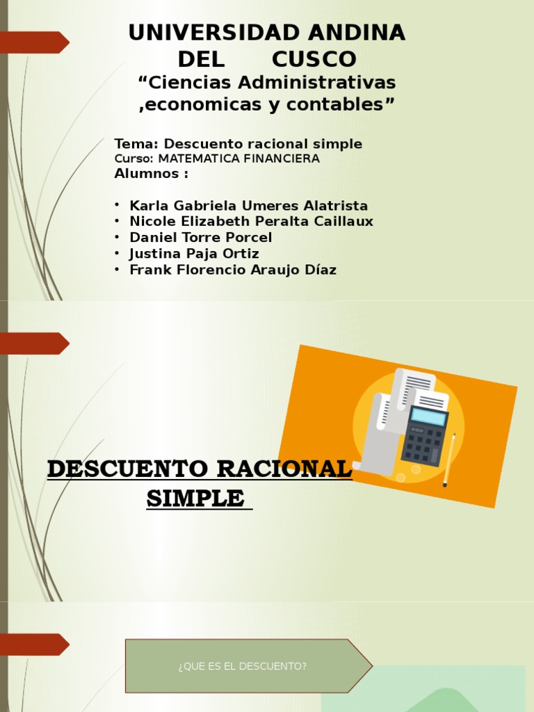 Descuento Racional Simple | PDF | Interés | Dinero