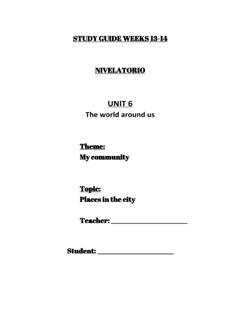 Unit 6: Study Guide Weeks 13-14 | PDF | Sentence (Linguistics) | Semiotics