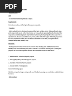 Duke Method for Bleeding Time Procedure | PDF