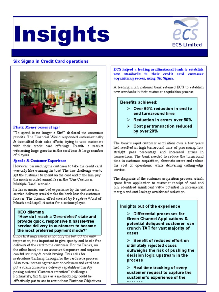 Six Sigma in Credit Card Operations | PDF | Credit Card | Six Sigma