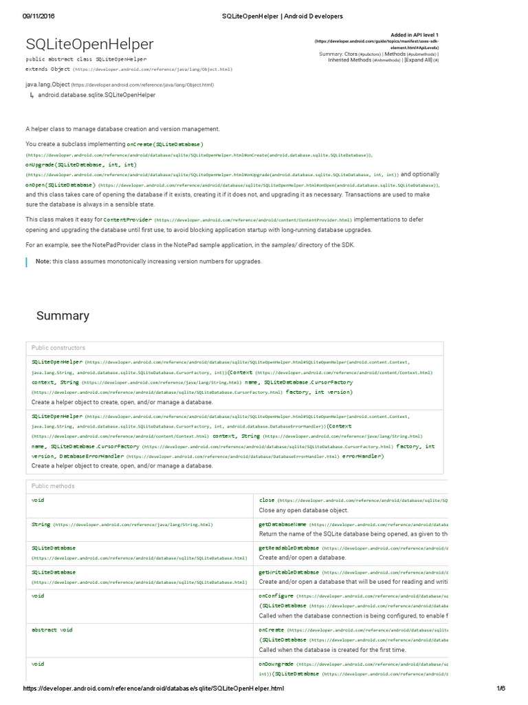 An Introduction To Sqliteopenhelper And Managing Databases In Android Pdf Databases