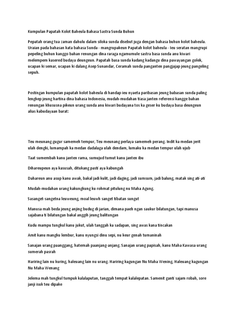 Kumpulan Papatah Sunda | PDF