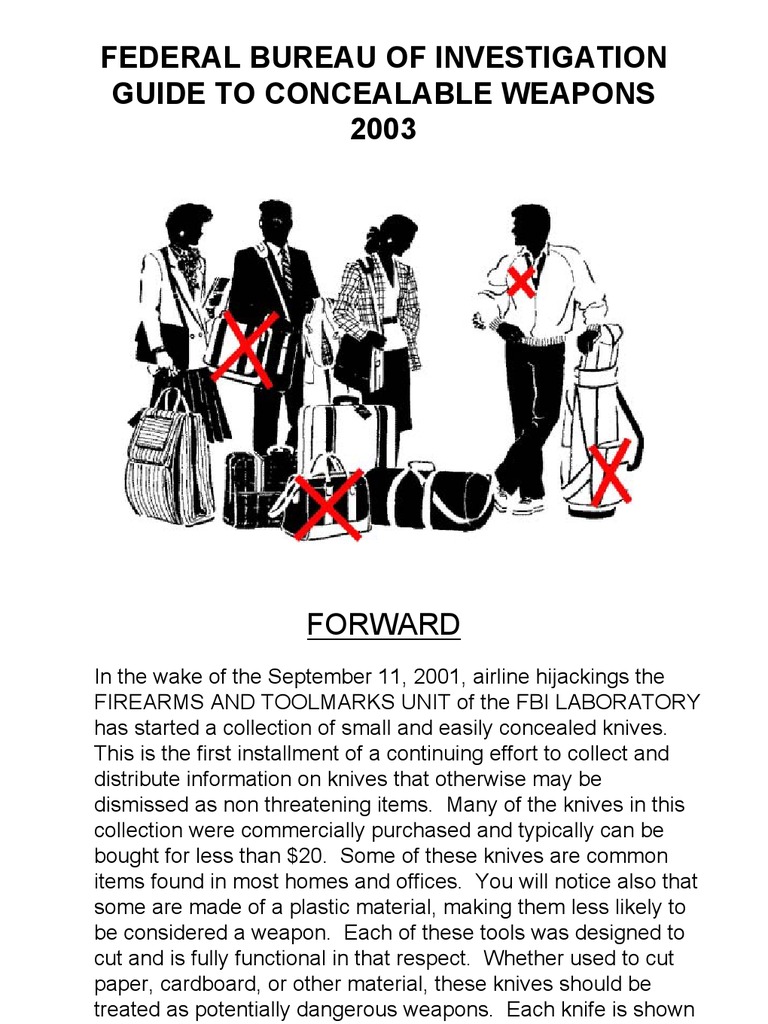 Fbi Guide To Concealable Weapons | PDF | Knife | Blade