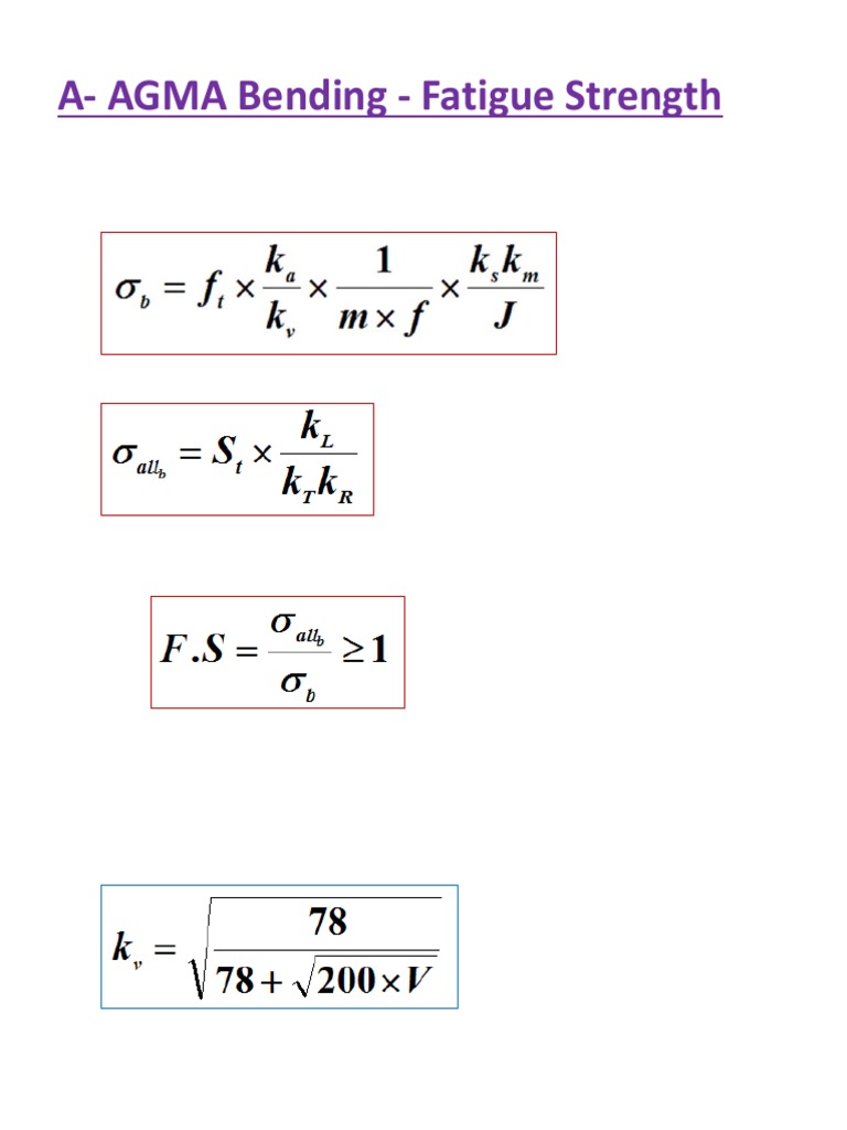 A-AGMA Bending - Fatigue Strength | PDF