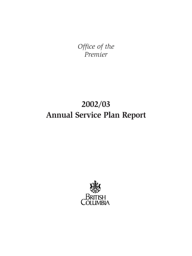 2002/03 British Columbia Premier Report | PDF | British Columbia | E ...