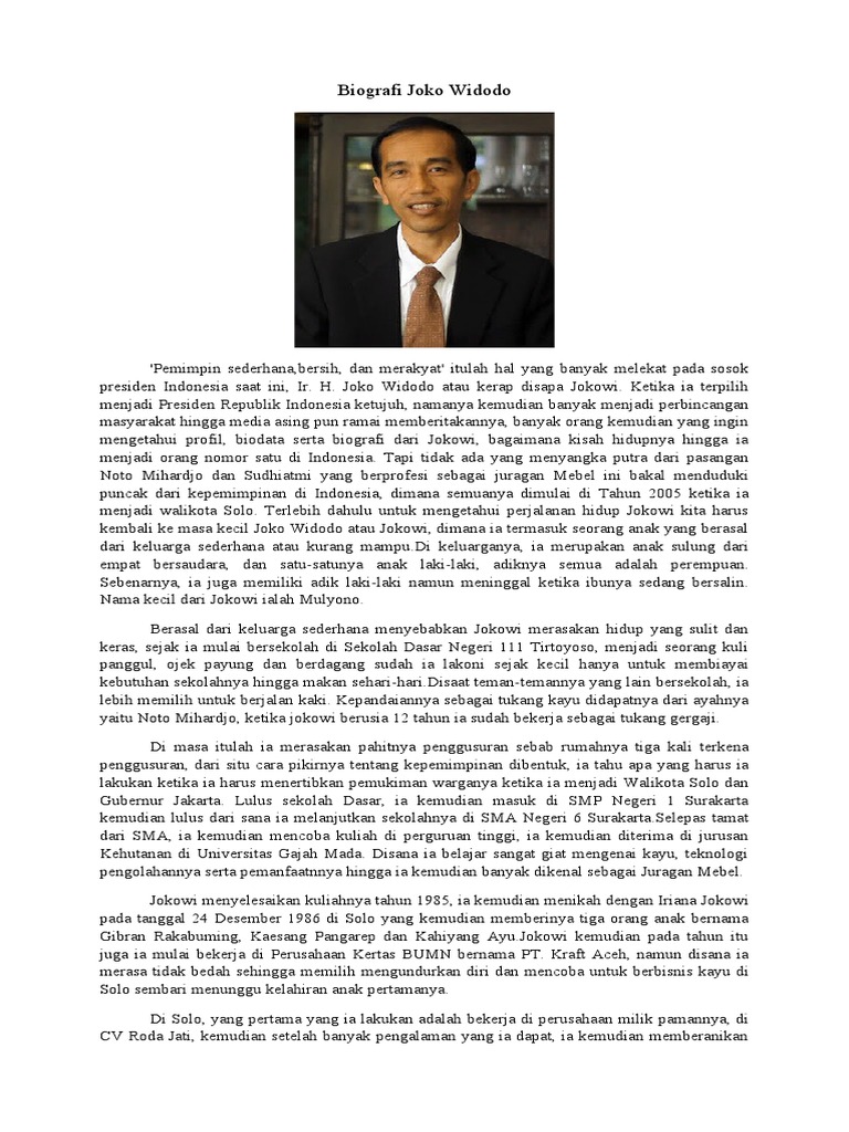 Biografi Joko Widodo | PDF