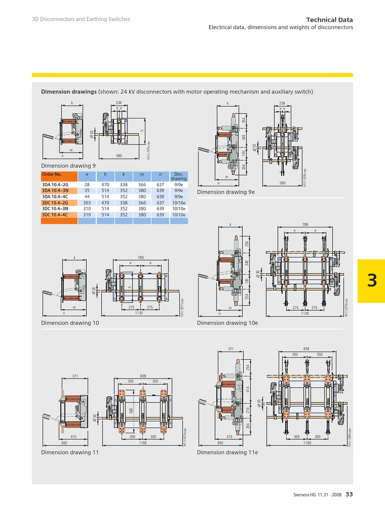Dimension Drawings (Shown: 24 KV Disconnectors With Motor Operating ...