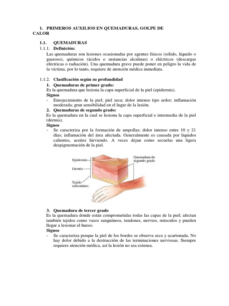 U.D. Primeros Auxilios (En Quemadura) | PDF | Quemar | Primeros auxilios