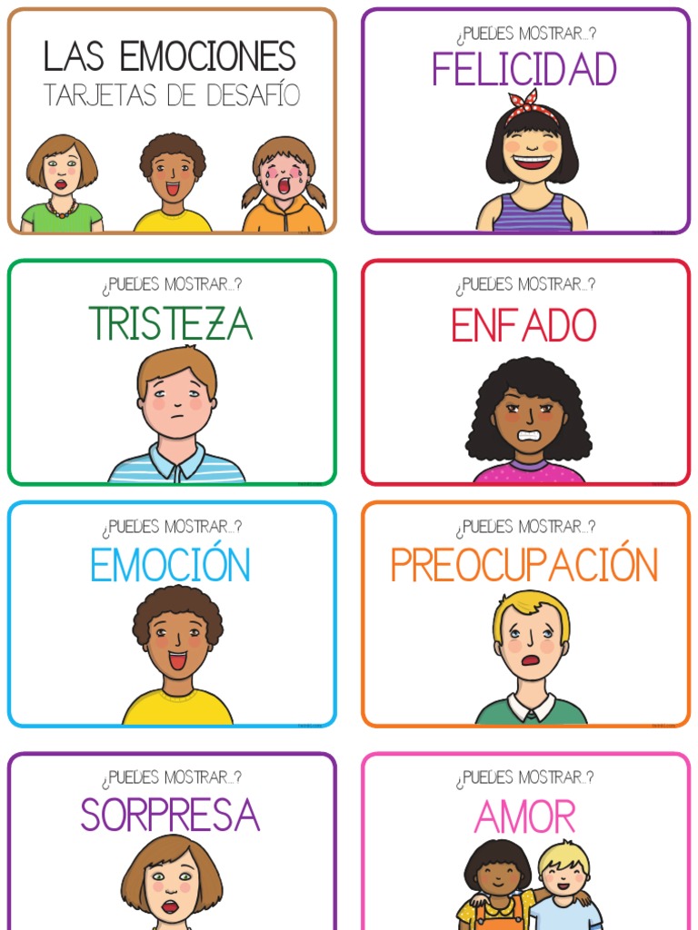 Tarjetas de emociones para niños PDF | PDF
