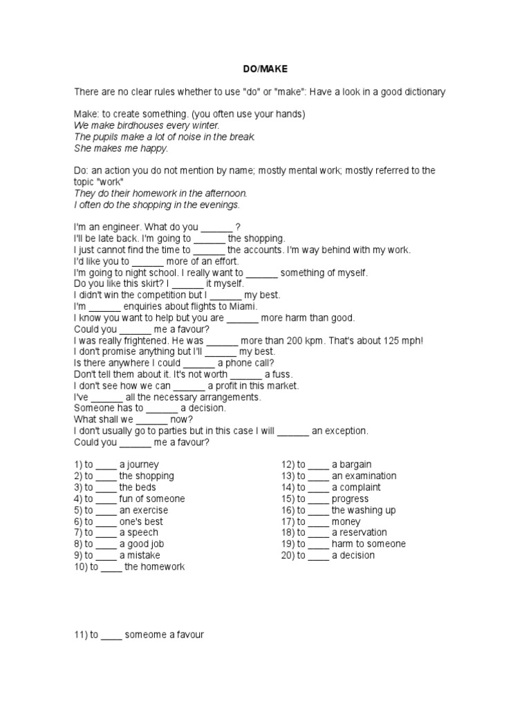 DO Make Exercises | PDF