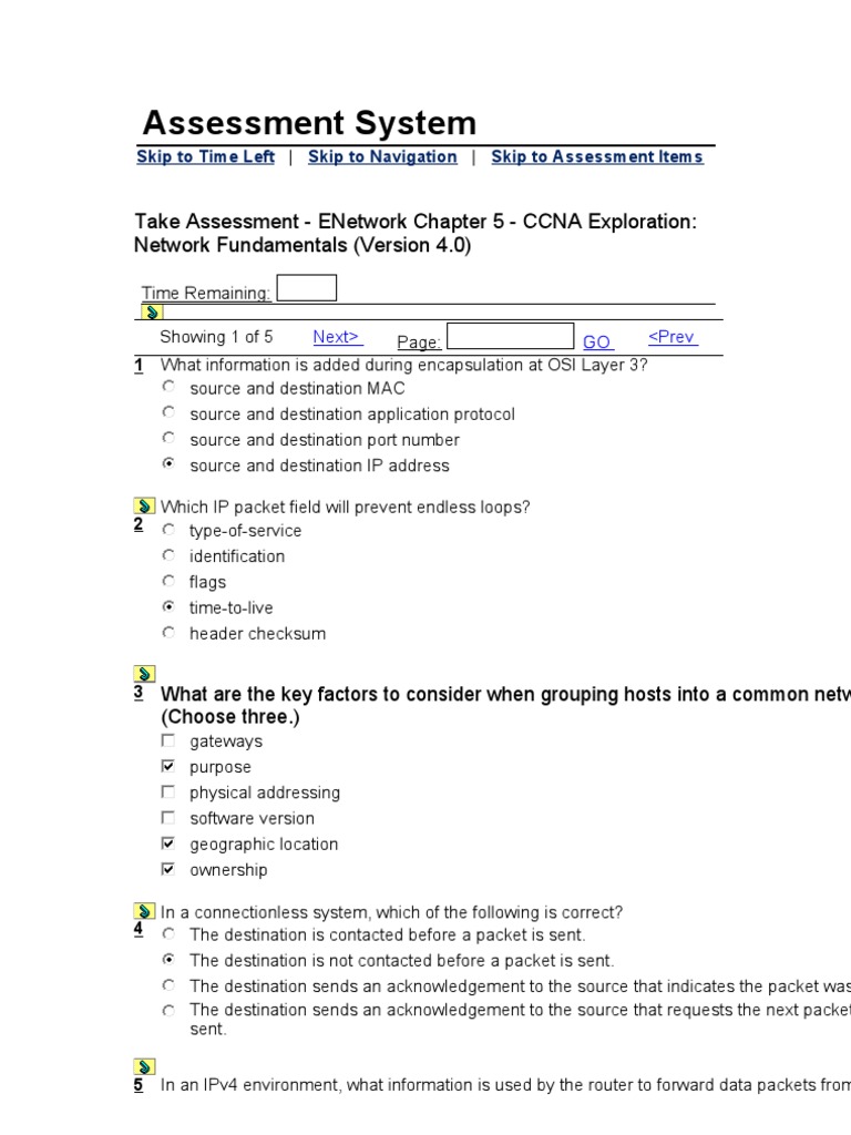 Enetwork Chapter 5 Ccna Exploration Network Fundamentals Version 40