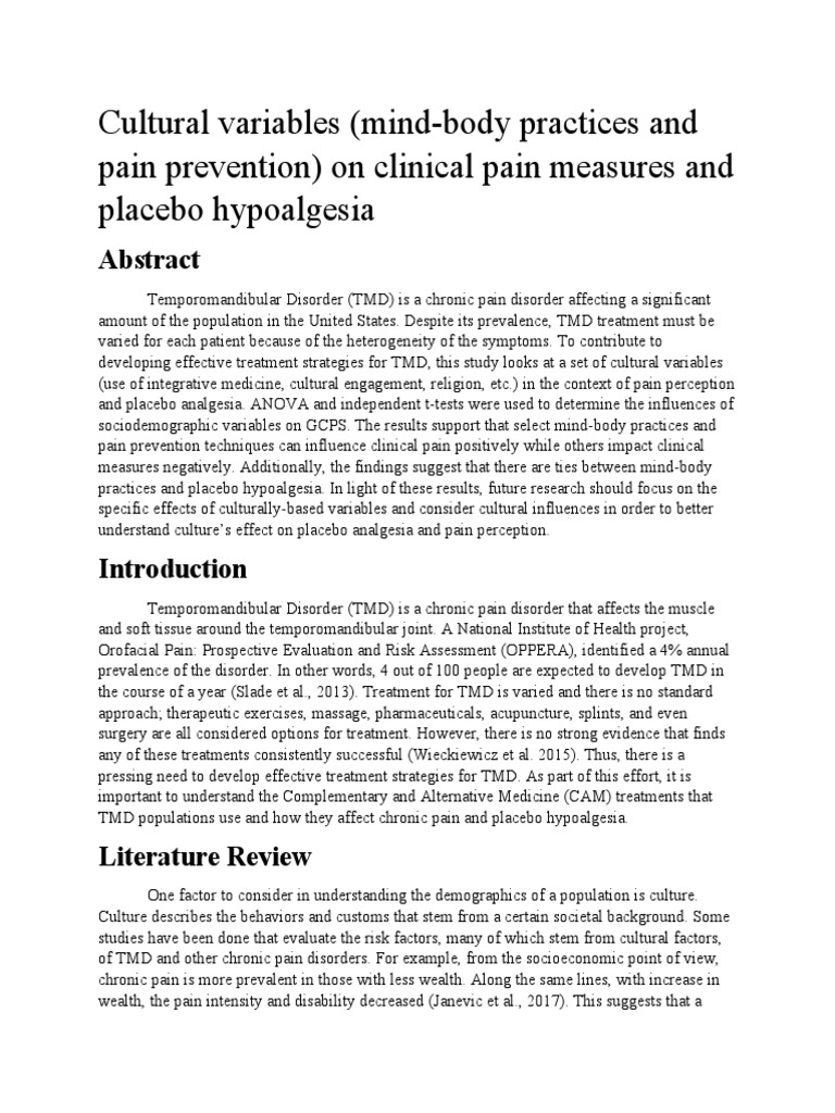 Yin Paper Im 2020 Final | PDF | Pain | Alternative Medicine