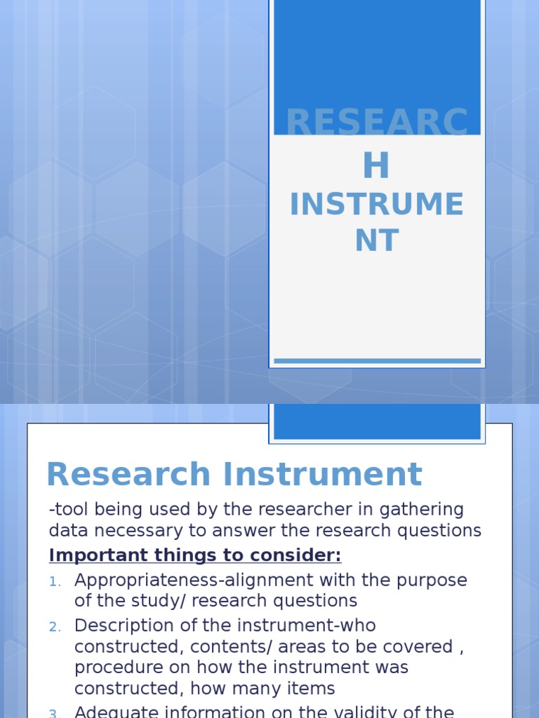 How To Construct The Research Instrument | PDF | Qualitative Research ...
