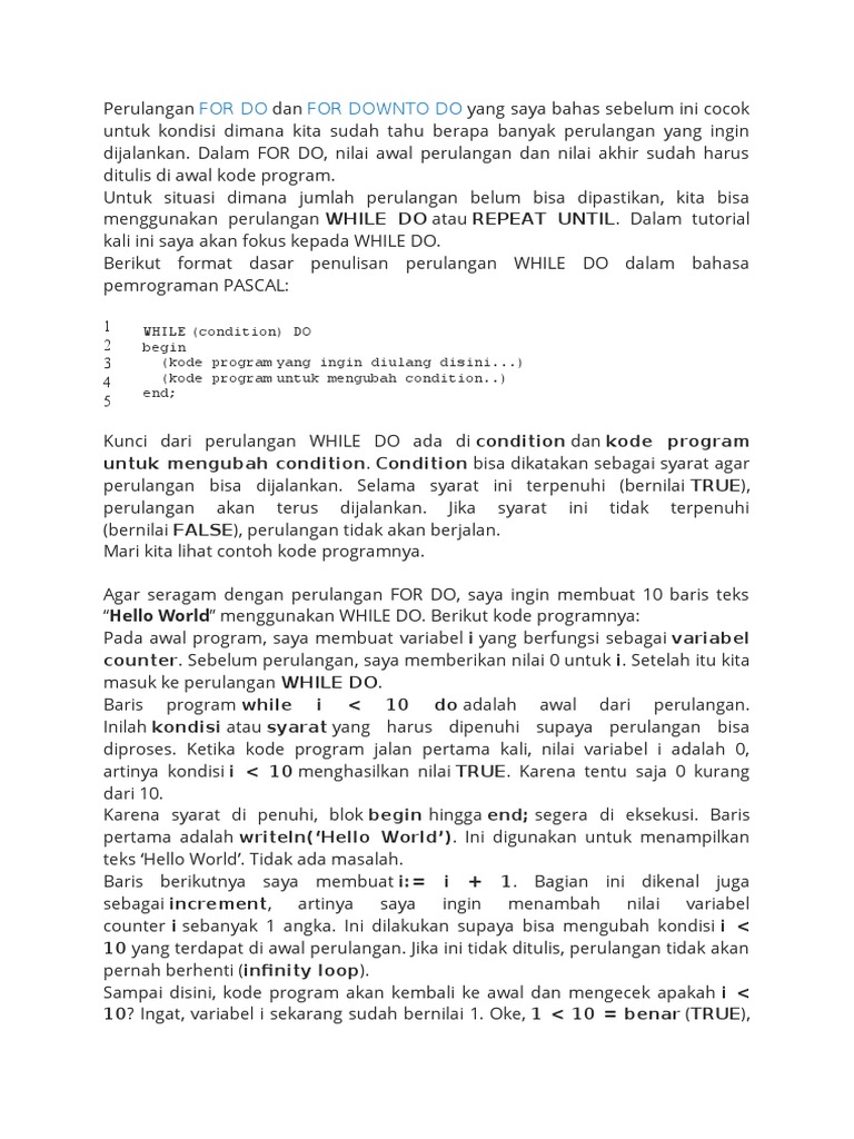 Perulangan While Do | PDF | Komputer