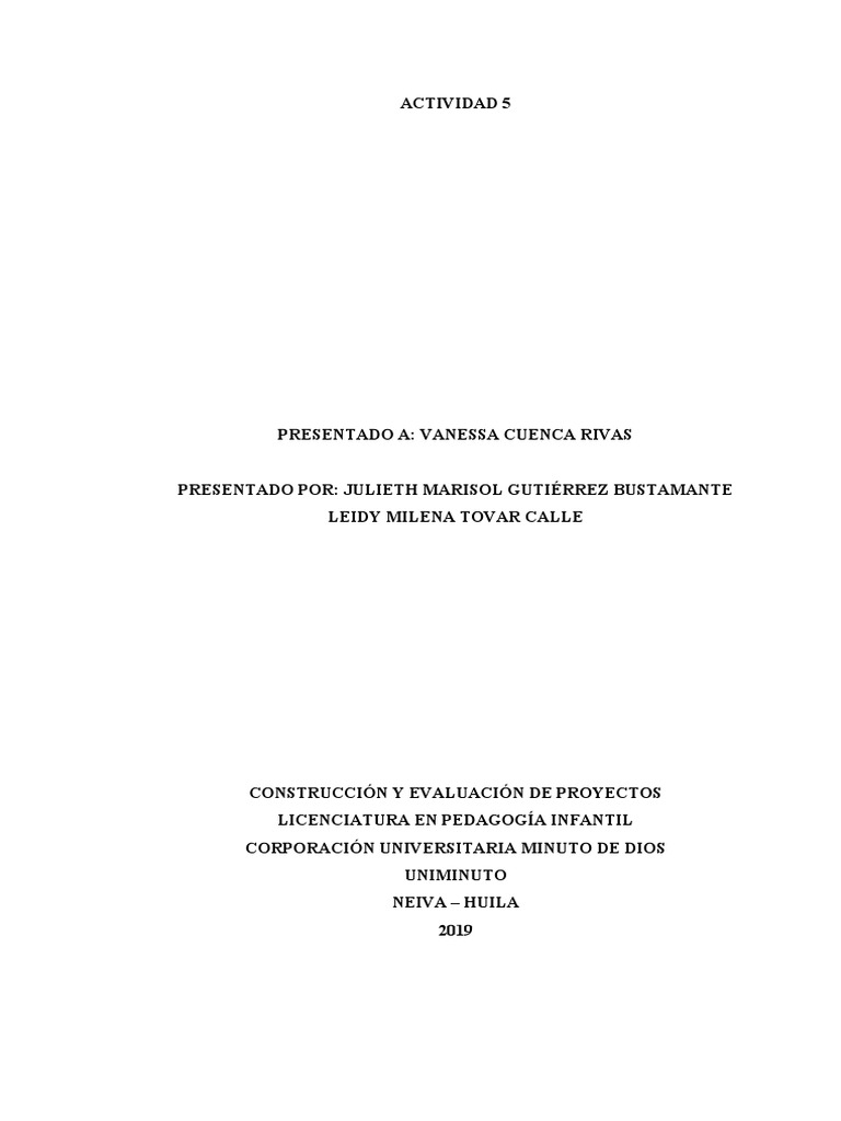 Actividad 6 - Construccion y Evaluacion de Proyectos | PDF | Tolerancia | Aprendizaje