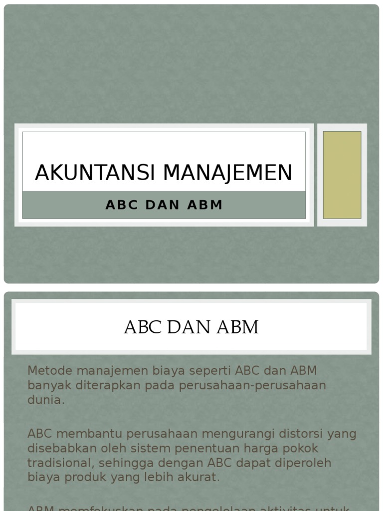 ABC Dan ABM | PDF | Pengelolaan Keuangan & Uang