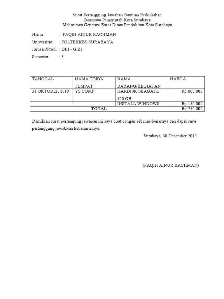 Contoh Penyusunan Nota Struk Dan Kwitansi-1 | PDF