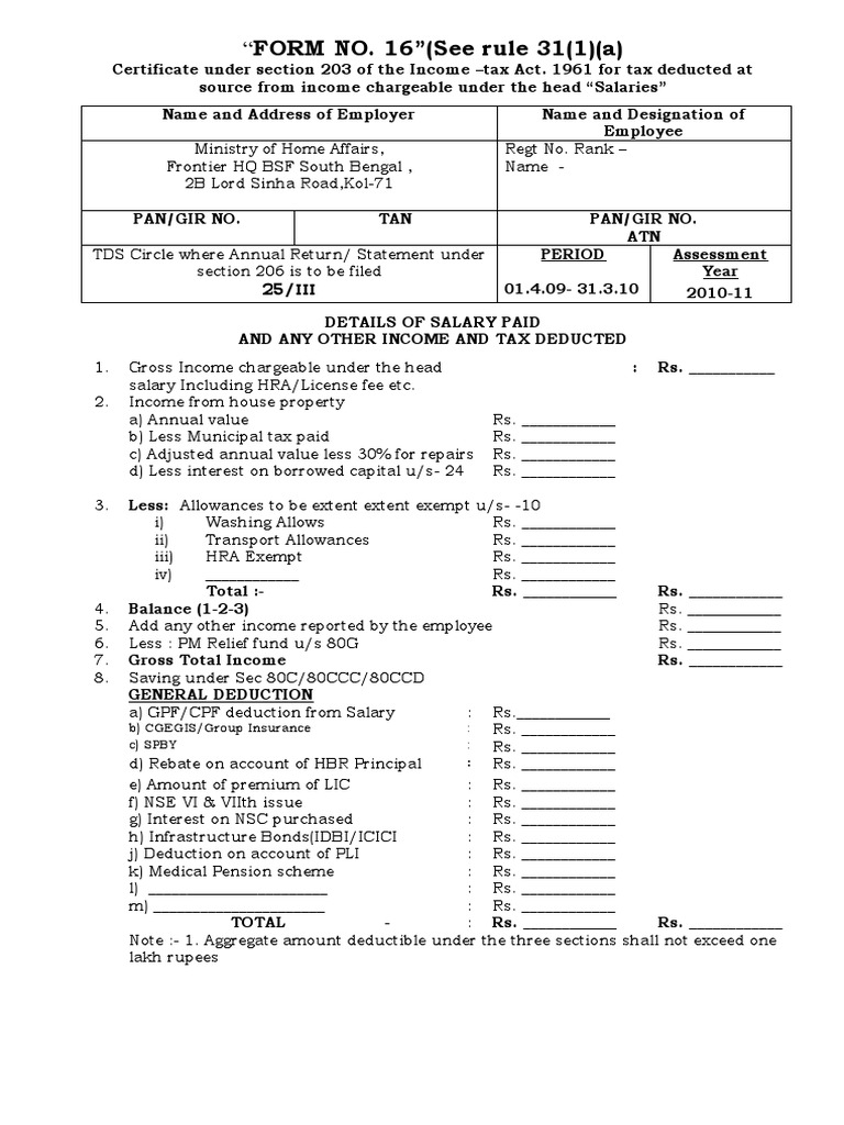 FORM NO. 16" (See Rule 31 (1) (A) : B) CGEGIS/Group Insurance: C) Spby ...