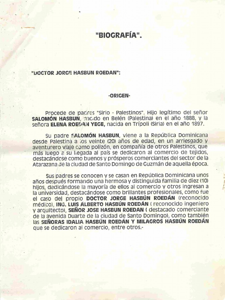 Biografía Dr. Jorge Hasbún Roedán PDF | PDF