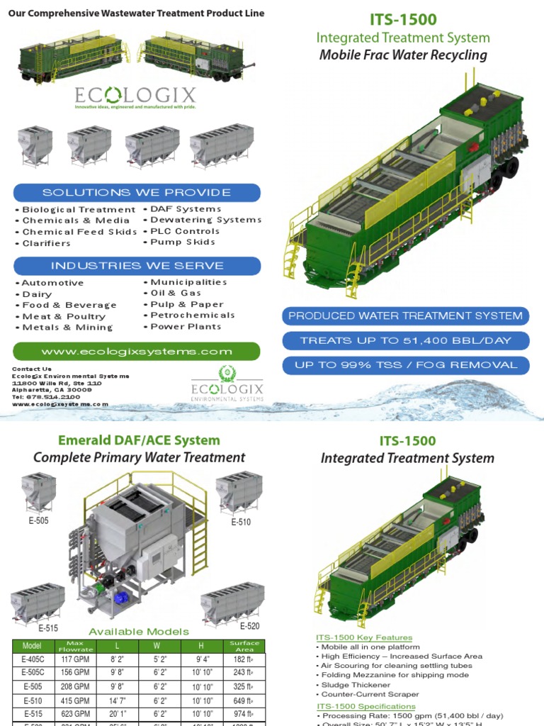 Mobile Frac Water Recycling: Integrated Treatment System | PDF | Water ...