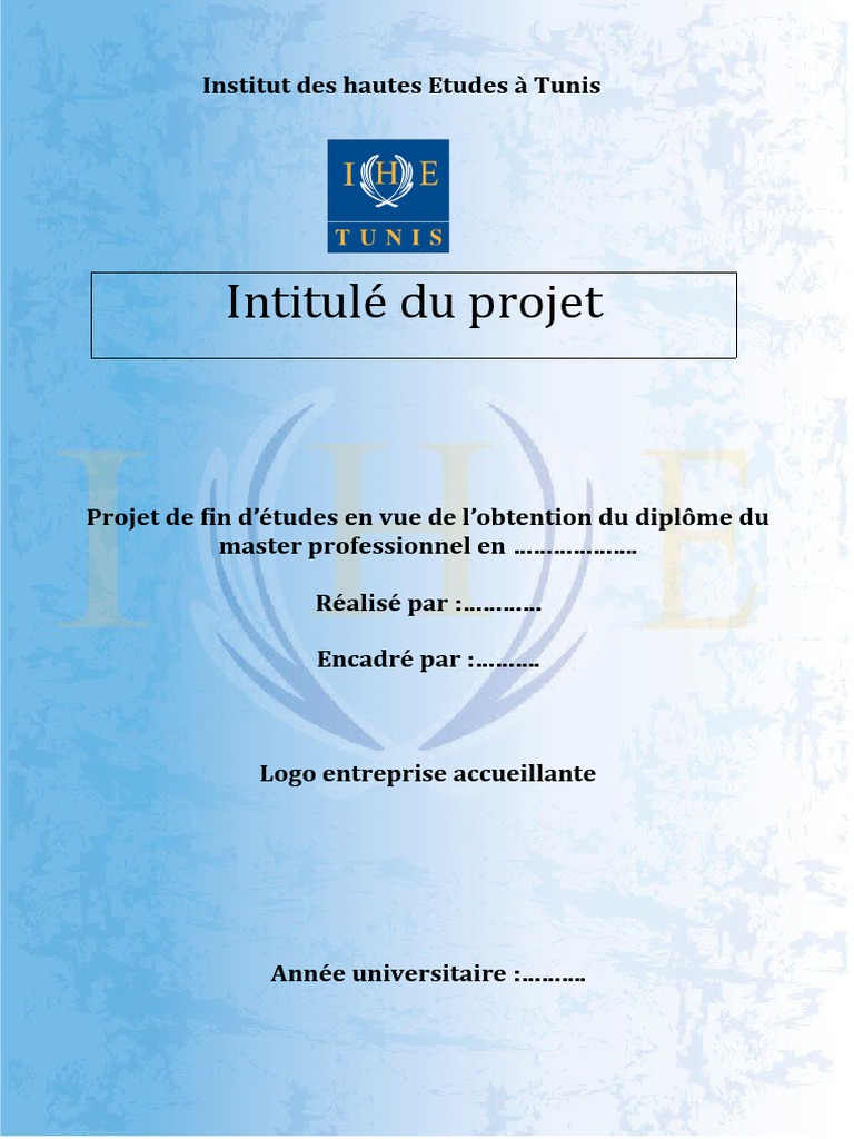 Page de Garde Memoire Master | PDF
