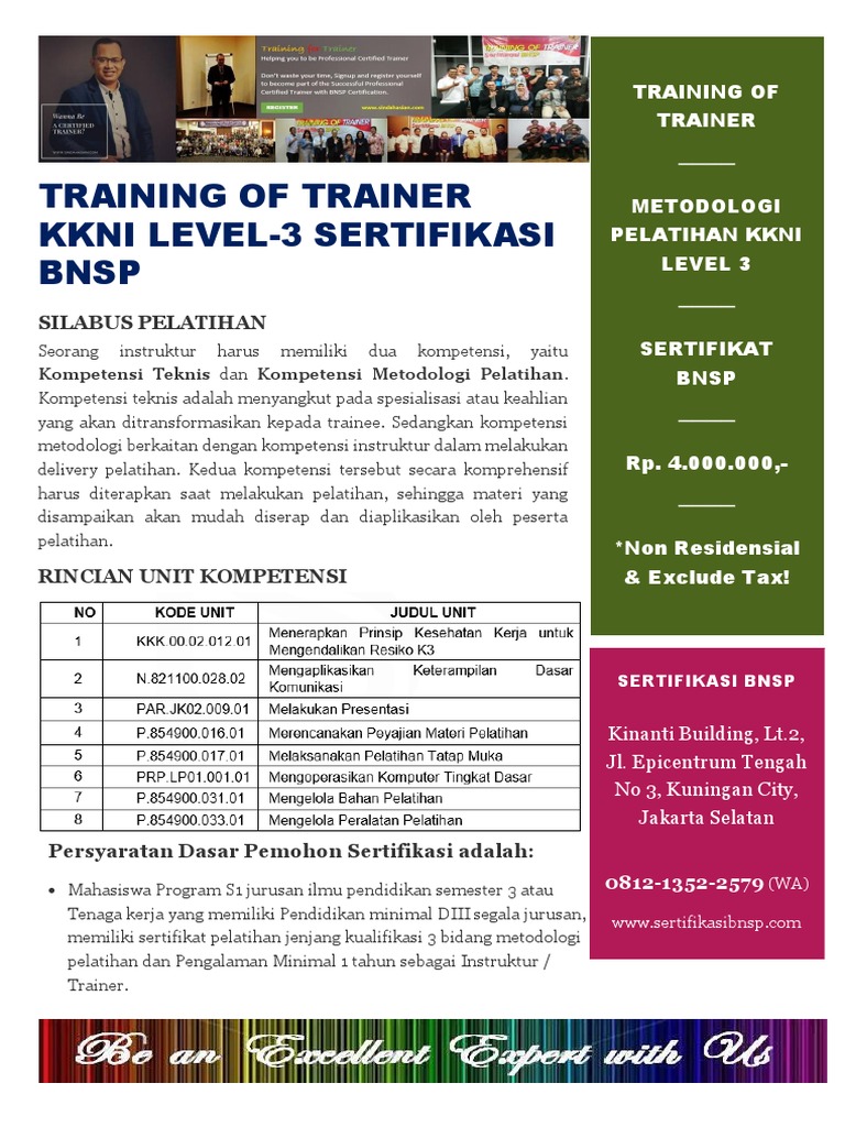 SILABUS & FORMULIR PENDAFTARAN TRAINING OF TRAINER - METODOLOGI ...