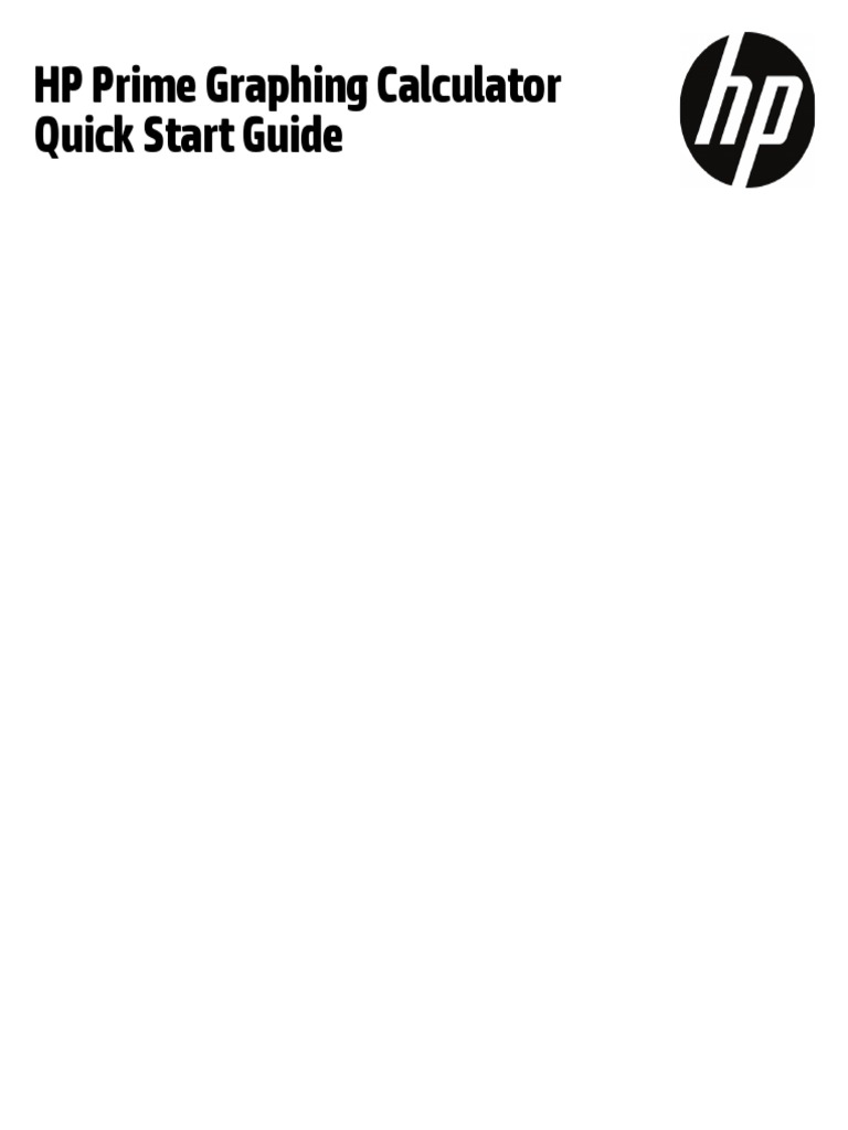 HP Prime Graphing Calculator Quick Start Guide | PDF | Menu (Computing ...