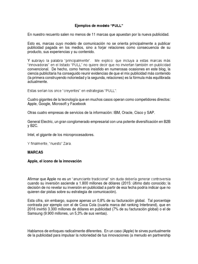 Empresas Modelos Pull PDF | PDF | Apple Inc. | Publicidad