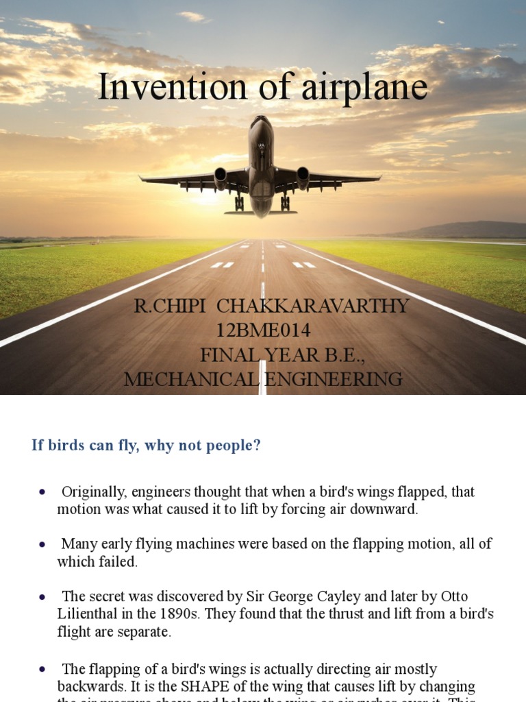 Invention of Airplane | PDF | Airplane | Lift (Force)