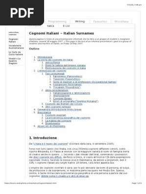 Cognomi Ebrei In Calabria Il Profilo Dei Cognomi Italiani, Regione Per