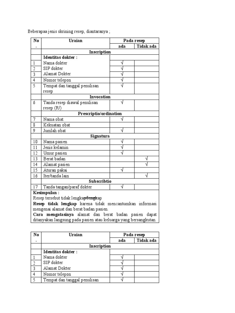 Skrining Resep | PDF