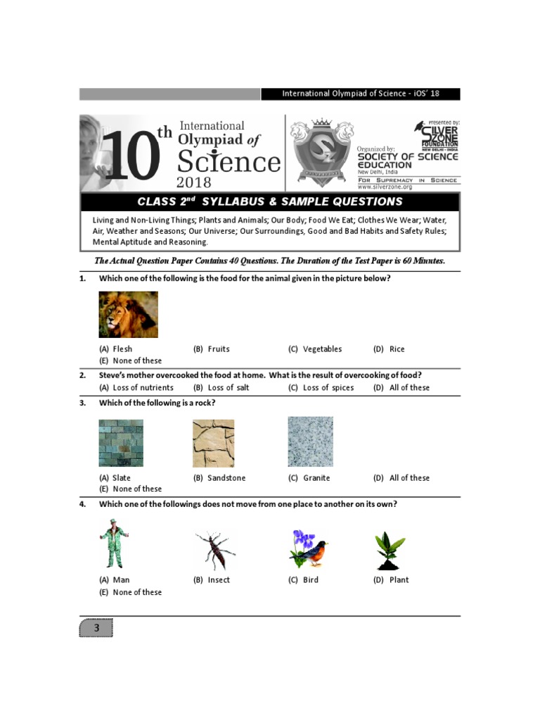 Class 2 Ios Sample Paper PDF | PDF | Vegetables | Foods
