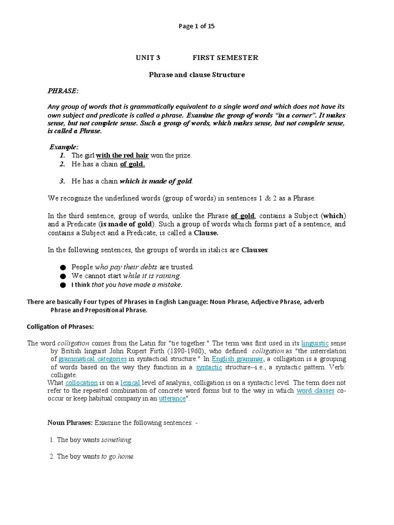 Understanding Phrases and Clauses | PDF | Clause | Sentence (Linguistics)