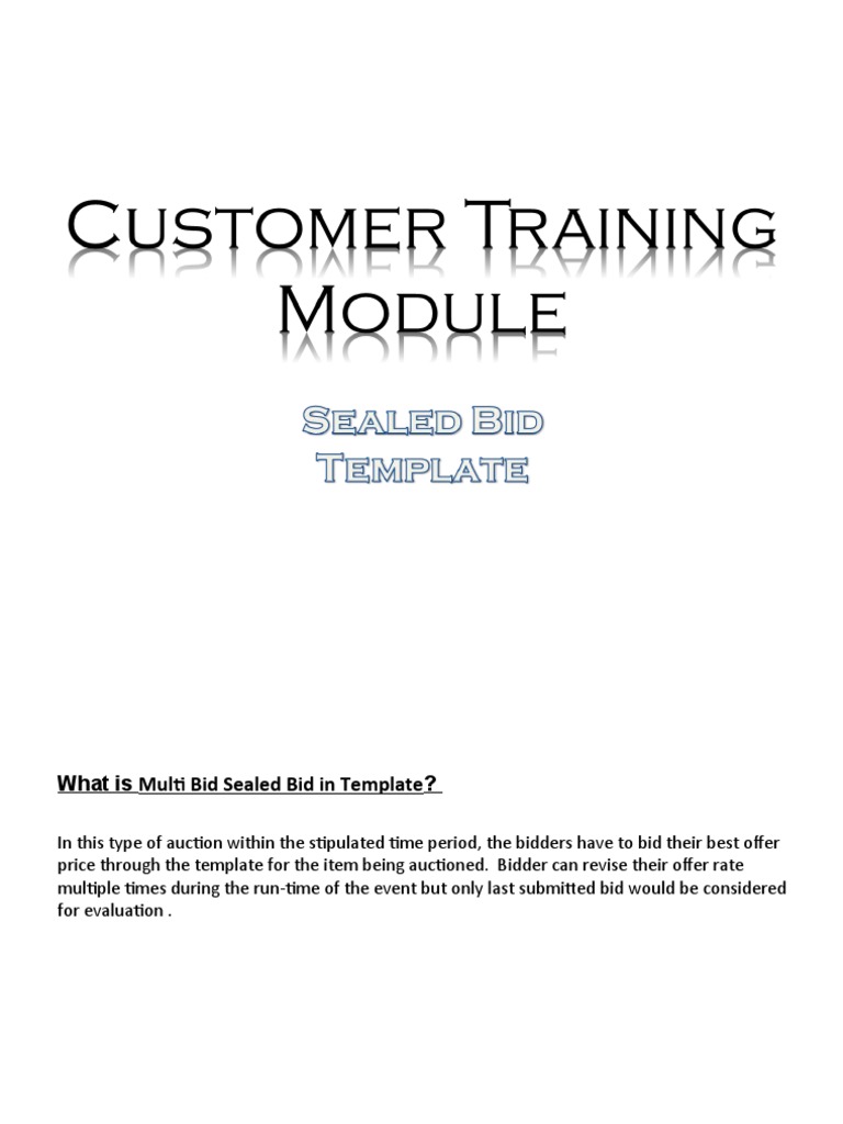 Sealed Bid (Template) | Download Free PDF | Auction | Button (Computing)